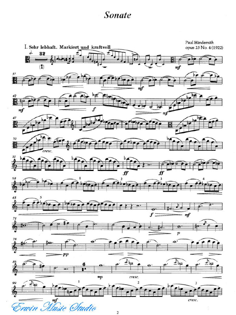 Viola Paul Hindemith Viola Sonata Op25,No[1].4 1922 | PDF