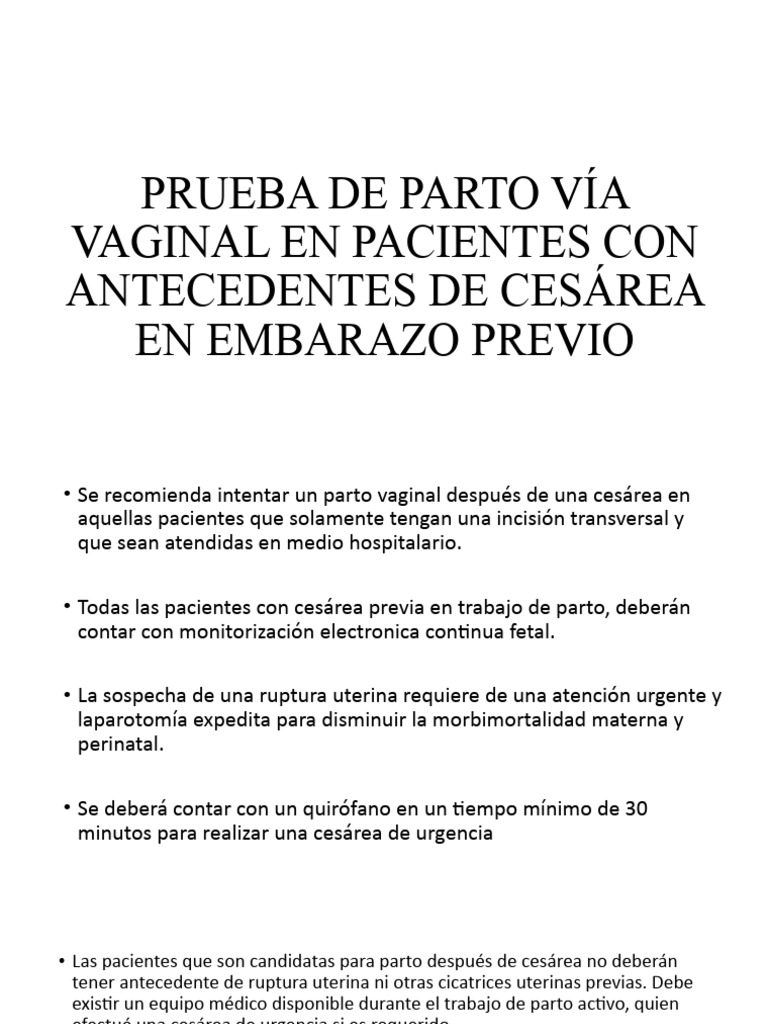 Prueba de Parto en Precesareadas | PDF | Parto | Seccion de cesárea