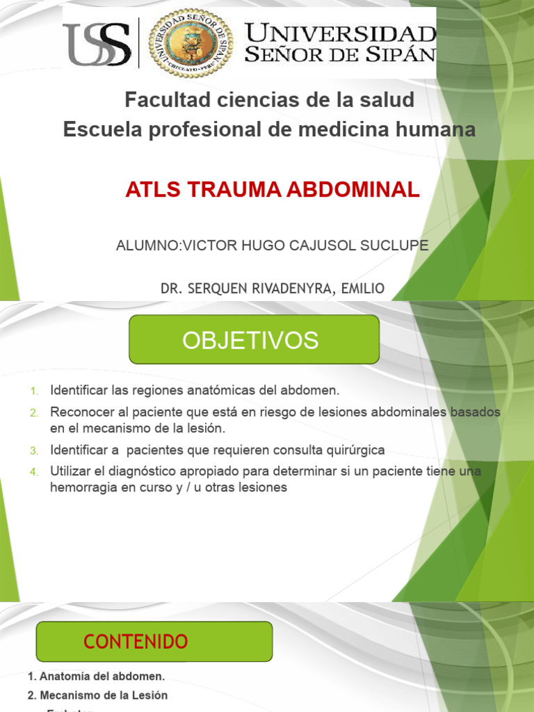 ATLS ABDOMEN Cajusol Victor | PDF | Abdomen | Lesión