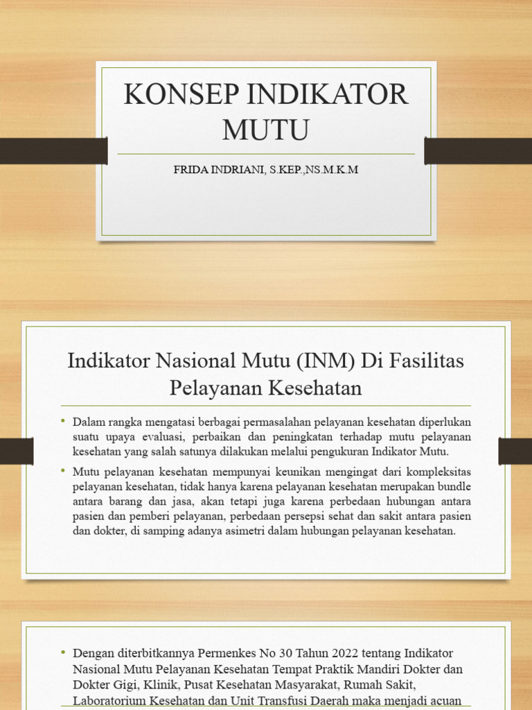 Konsep Indikator Mutu | PDF