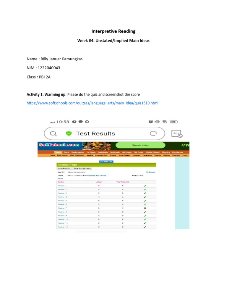 Interpretive Reading Weak 4 | PDF