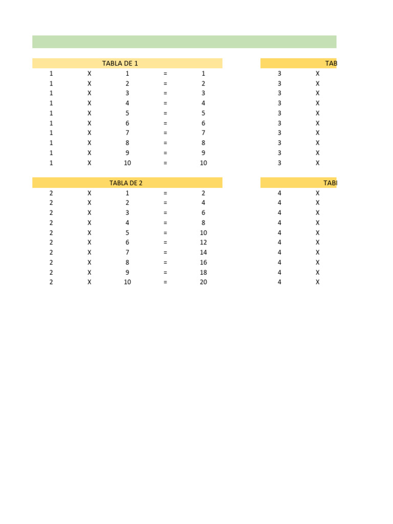 Tablas y Calendario | PDF