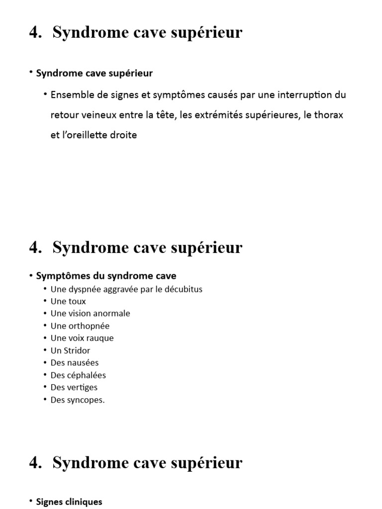Syndrome cave supérieur : symptômes et causes | PDF