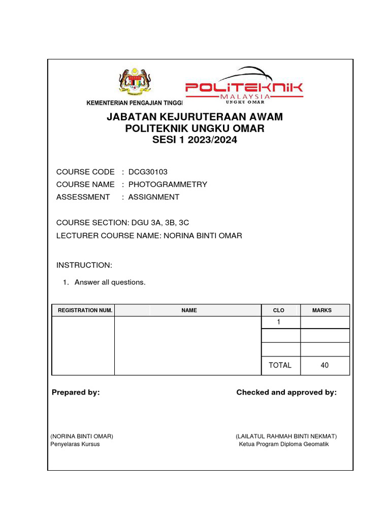 Asg Questions - dcg30103 Photo - Sesi 1 2023 2024 | PDF