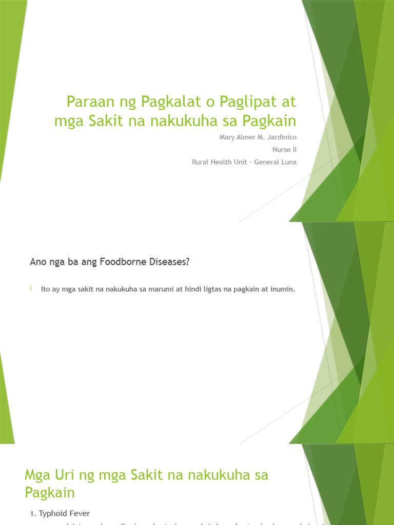 Mga Uri NG Sakit Na Nakukuha Sa Pagkain | PDF Mga Uri NG Sakit Na Nakukuha Sa Pagkain | PDF