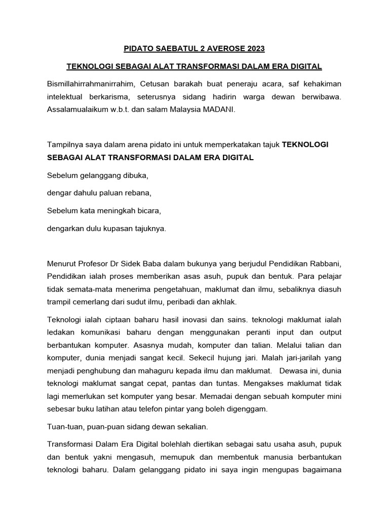 Teknologi Sebagai Alat Transformasi Dalam Era Digital | PDF Teknologi Sebagai Alat Transformasi Dalam Era Digital | PDF