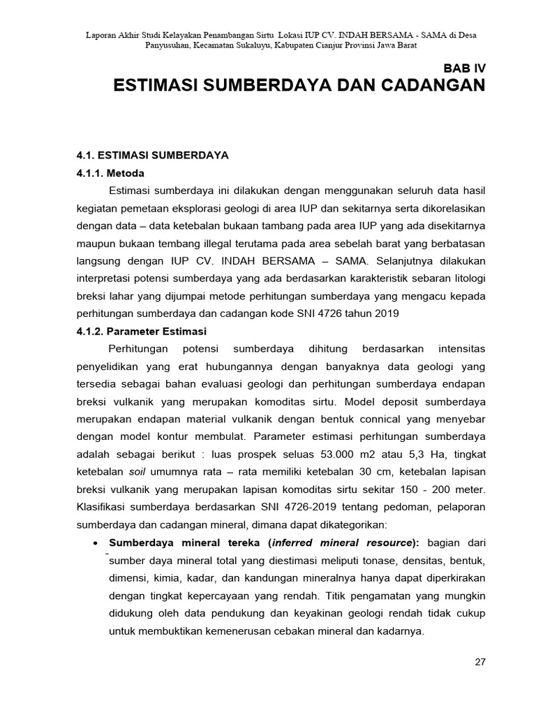 Bab 4 - ESTIMASI SUMBER DAYA DAN CADANGAN | PDF