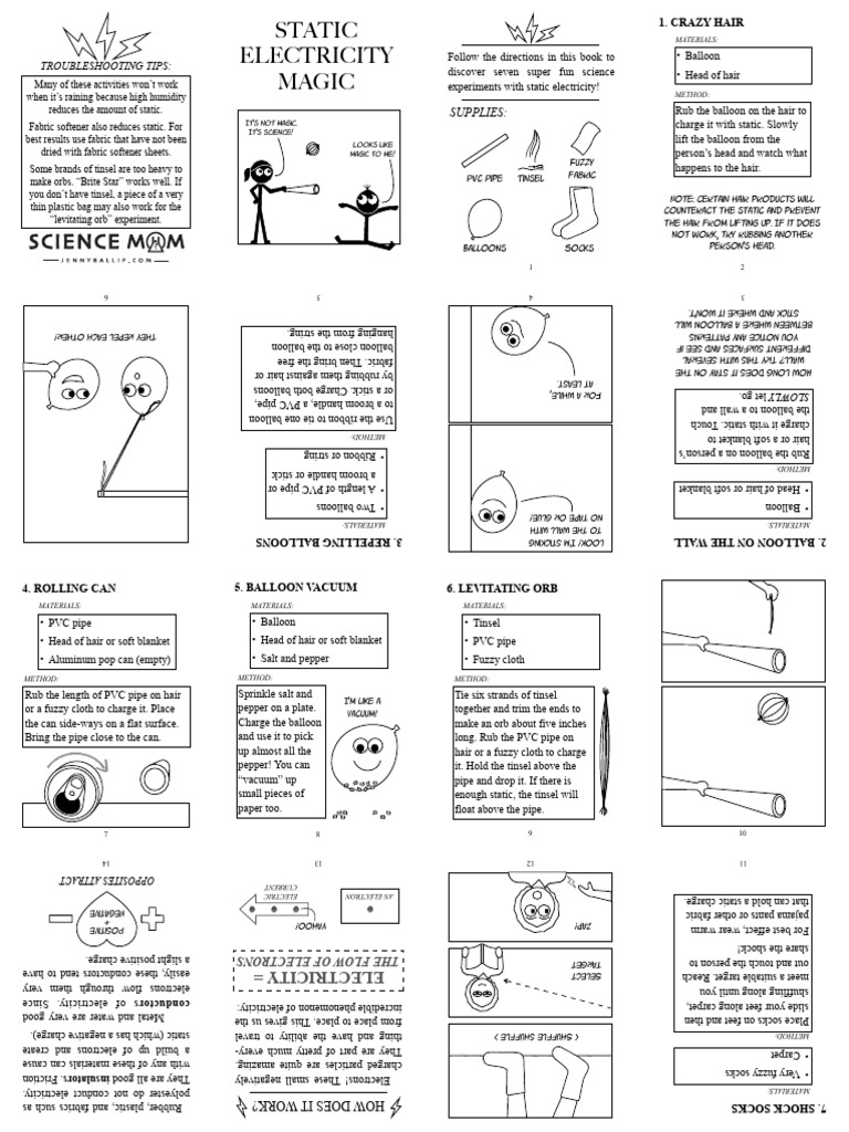 Fantastic Activities With Static Electricity | PDF | Electricity | Electron