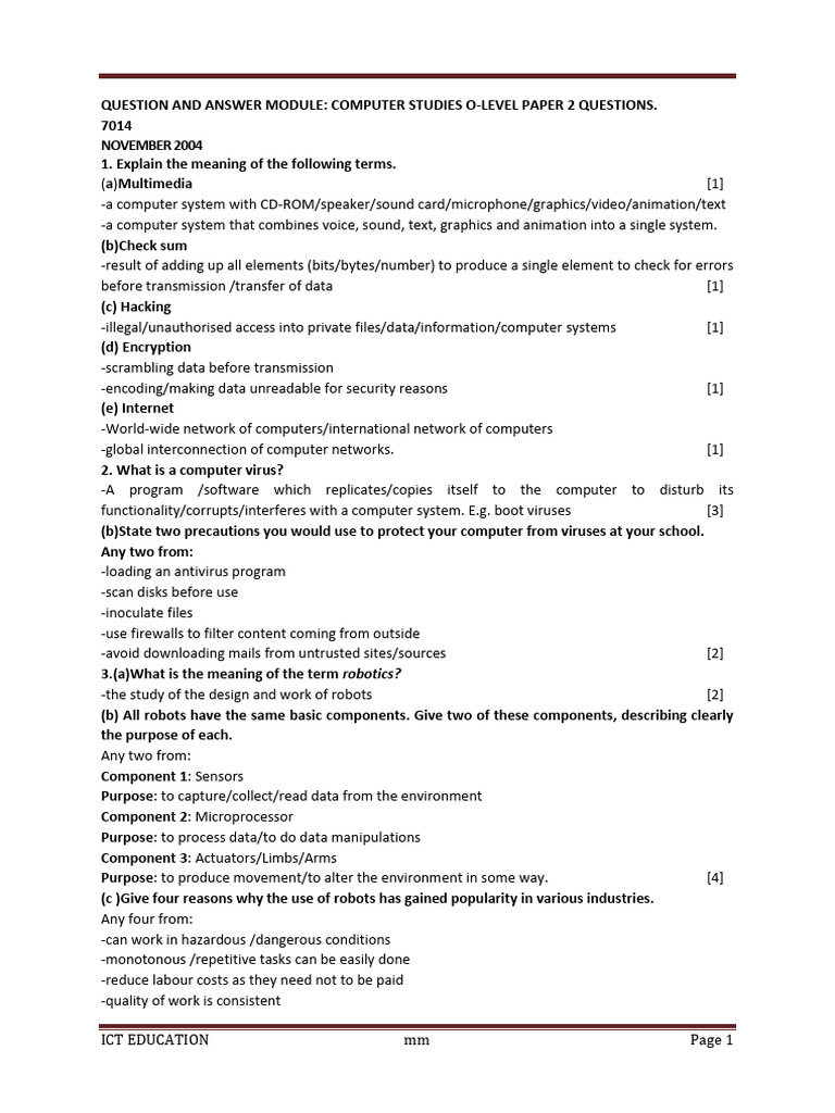 Computer Studies Module O-Level-1 | PDF | Computer Network | Computer Virus