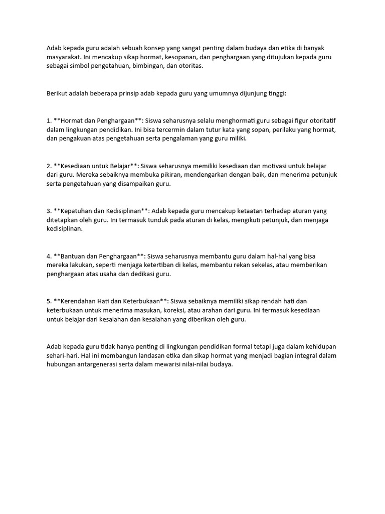Adab Kepada Guru Pdf 