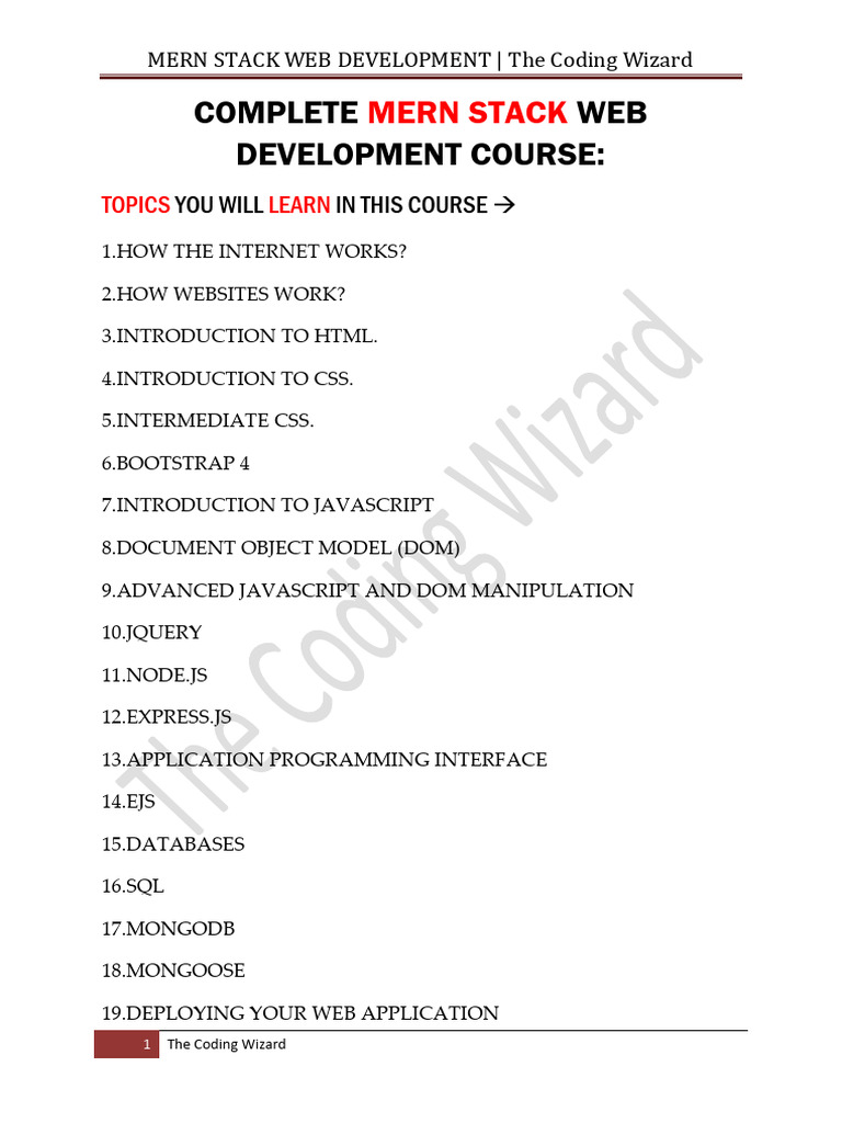 Mern Ebook | PDF | Html Element | World Wide Web