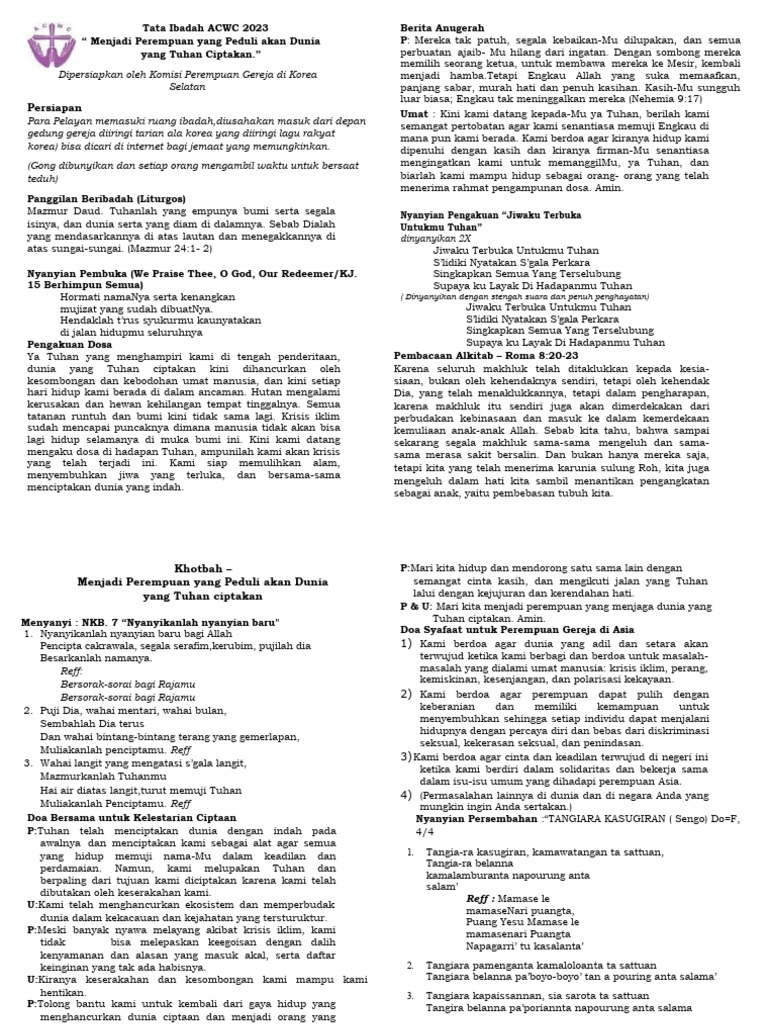 Tata Ibadah ACWC 2023 OK PRINT | PDF