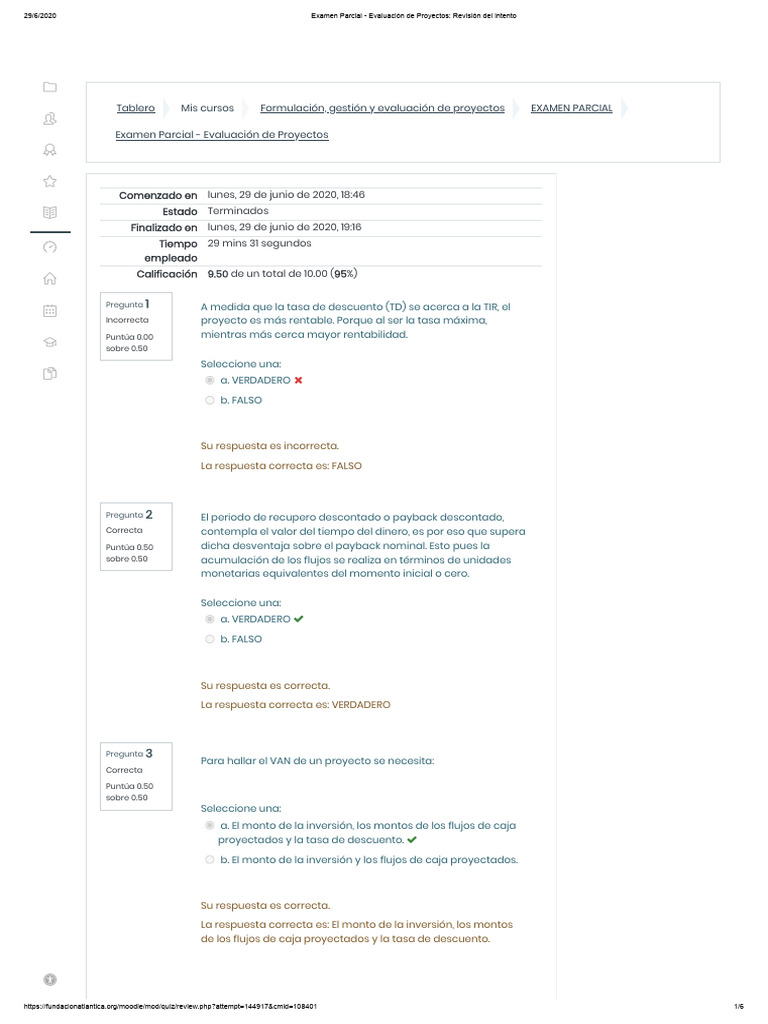 Examen Parcial - Evaluación de Proyectos - Revisión Del Intento | PDF | Interés | Bancos