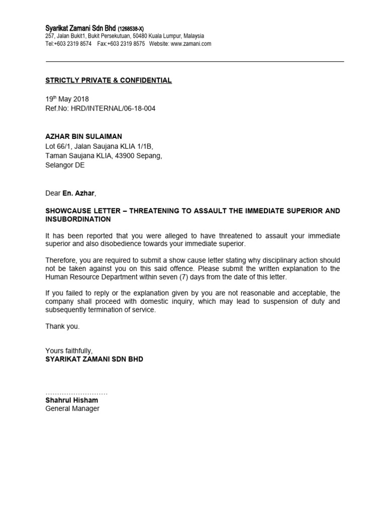 Show Cause Letter | PDF