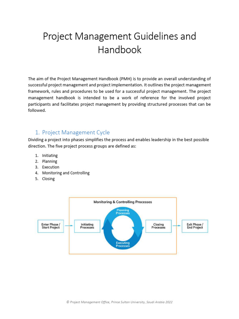 Project Management Guidelines and Handbook | PDF