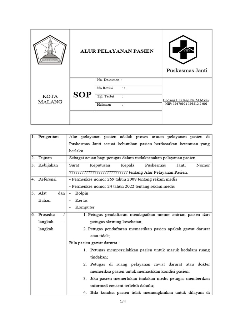 Sop Alur Pelayanan Pasien | PDF