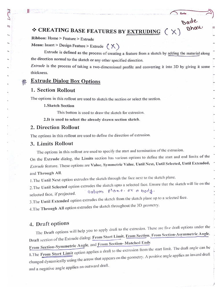 NX 12 .Extrude Revolve - Copy Move Rotate | PDF