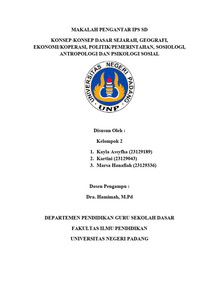 MAKALAH PENGANTAR IPS SD Kelompok 2 | PDF