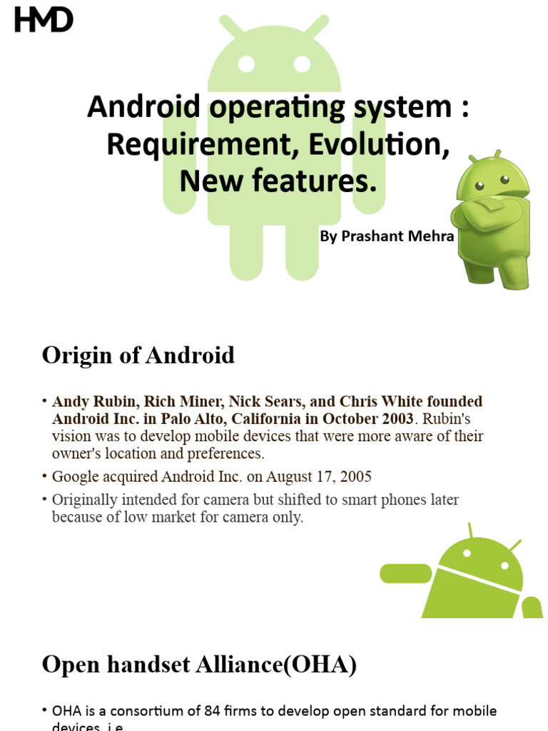Android Operating System Requirement, Evolution, New Features. - 095940 | PDF | Android ...