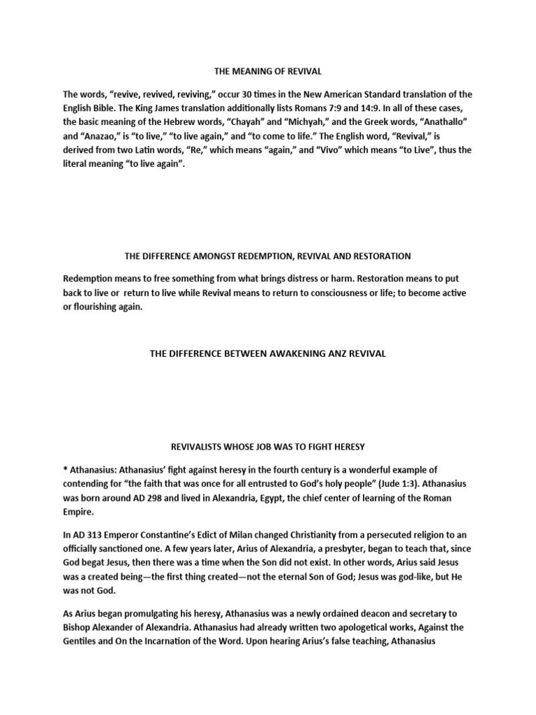 The Meaning of Revival-Wps Office | PDF | Arianism | Theology