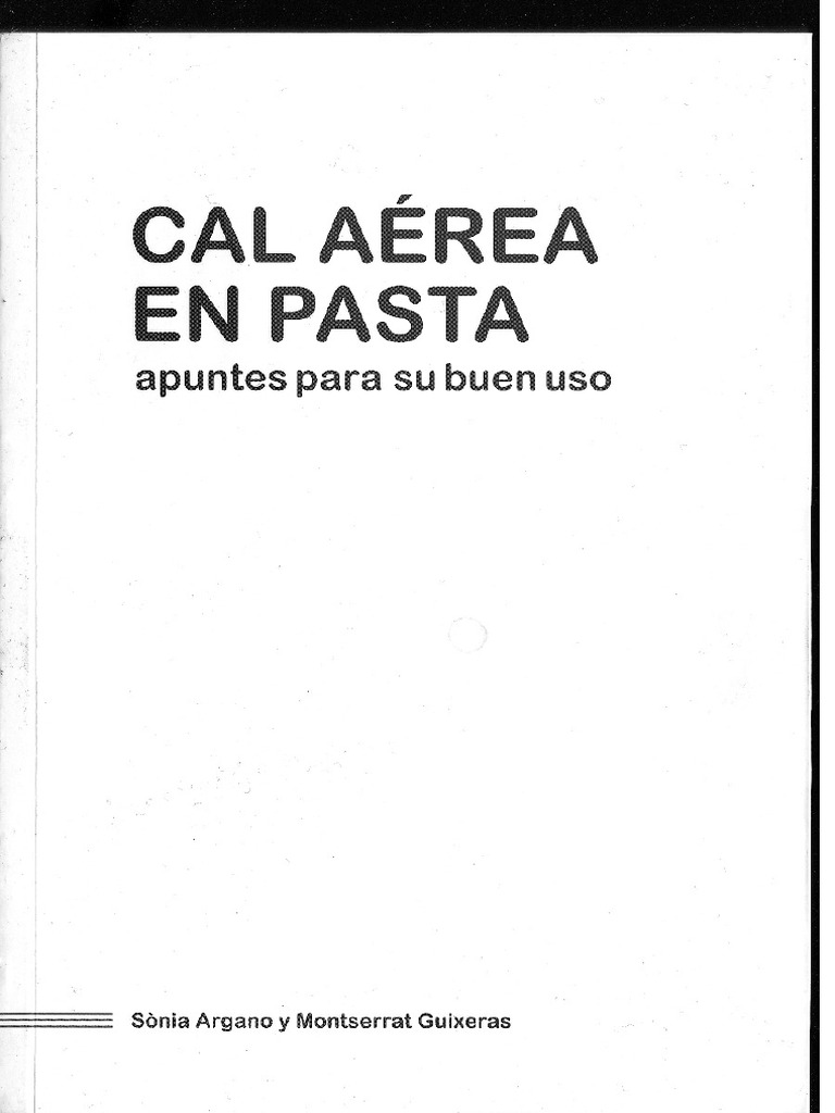 Cal Aérea en Pasta; Apuntes para su Buen Uso | PDF