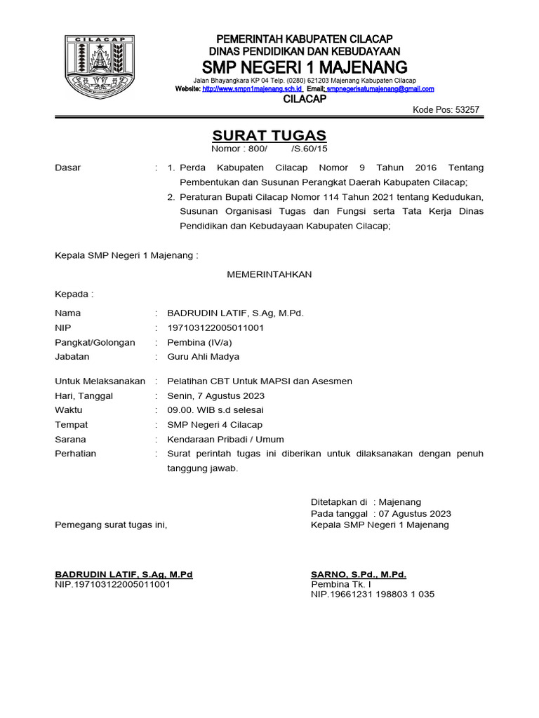 Surat Tugas Terbaru | PDF