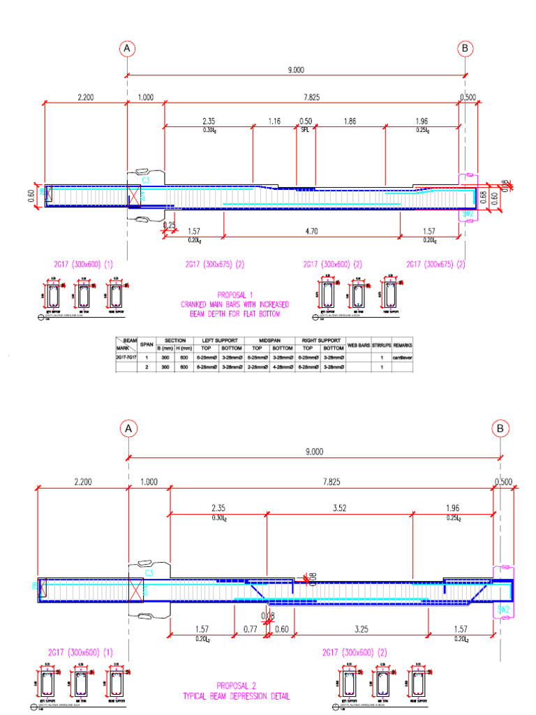 Beam Depression Proposed Rebar Detail | PDF