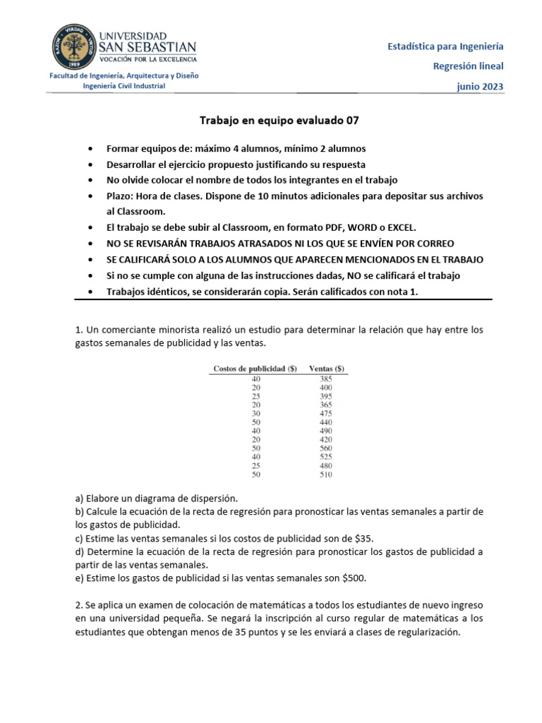 Eici23 T07 | PDF | Regresión lineal