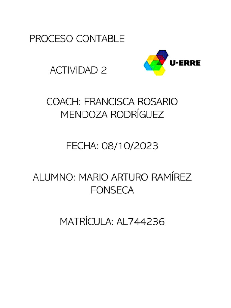 Proceso Contable Actividad 2 | PDF