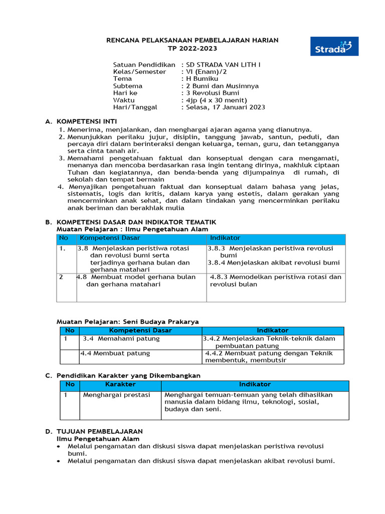 RPP 6H Subtema 2 Pemb 3 | PDF