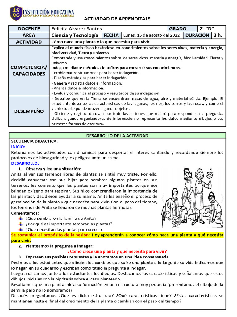 Ciencia ADA 15-08-22 (Fely) | PDF | Germinación | Plantas