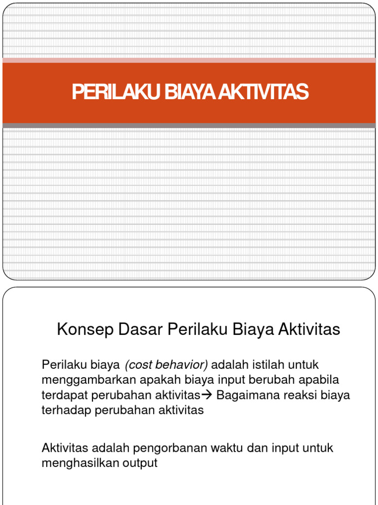 Materi 2 Perilaku Biaya Aktivitas Ok | PDF