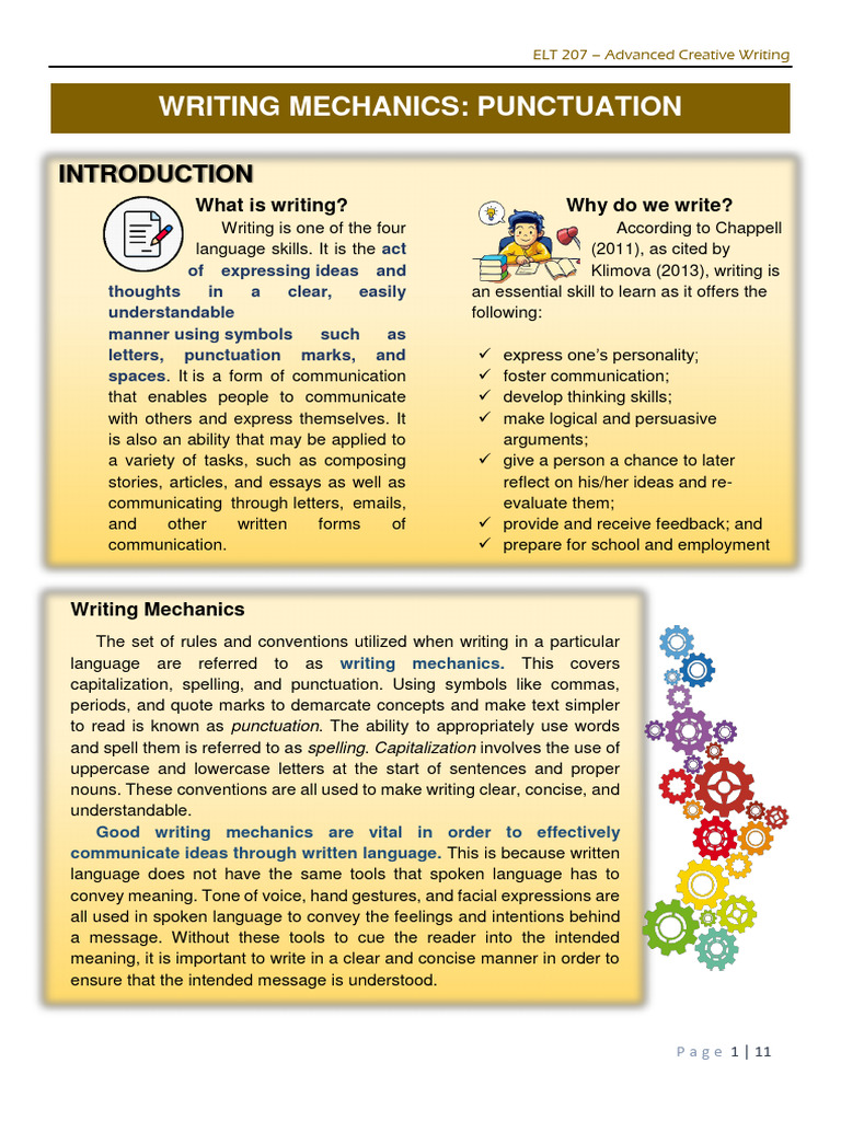 Mechanics of Writing Punctuation | PDF | Question | Bracket