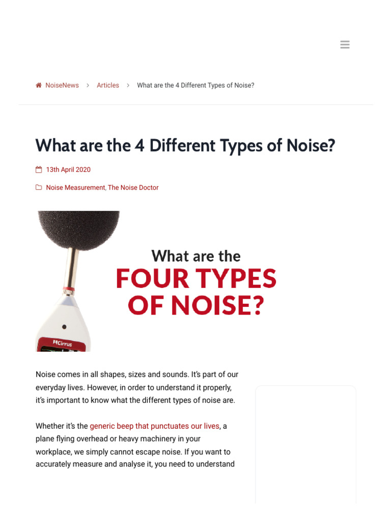 What Are the Four Different Types of Noise_ _ Cirrus Research | PDF ...