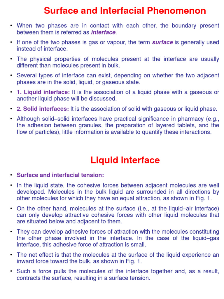 Surface And Interfacial Phenomenon Pdf Adsorption Surfactant