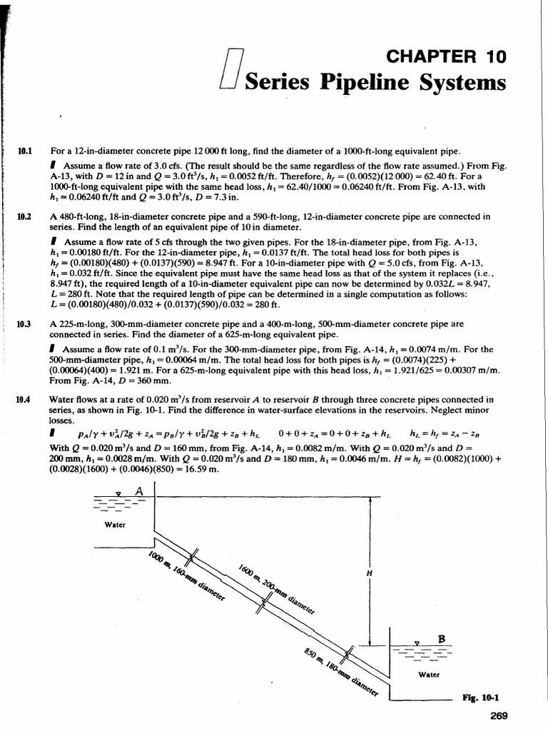Solved Problems - Fluid Flow - Series Pipeline Systems | PDF