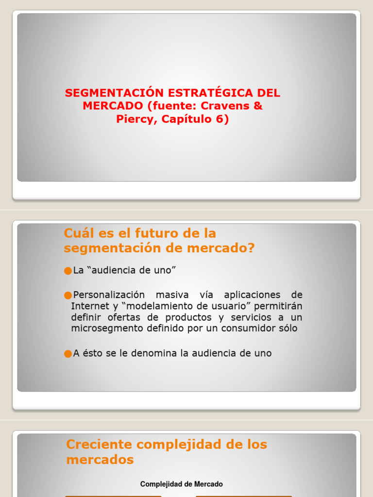 CLASE 3A Segmentacion Luciana Canvas MKT Estrategico | PDF | Mercado (economía) | Marketing