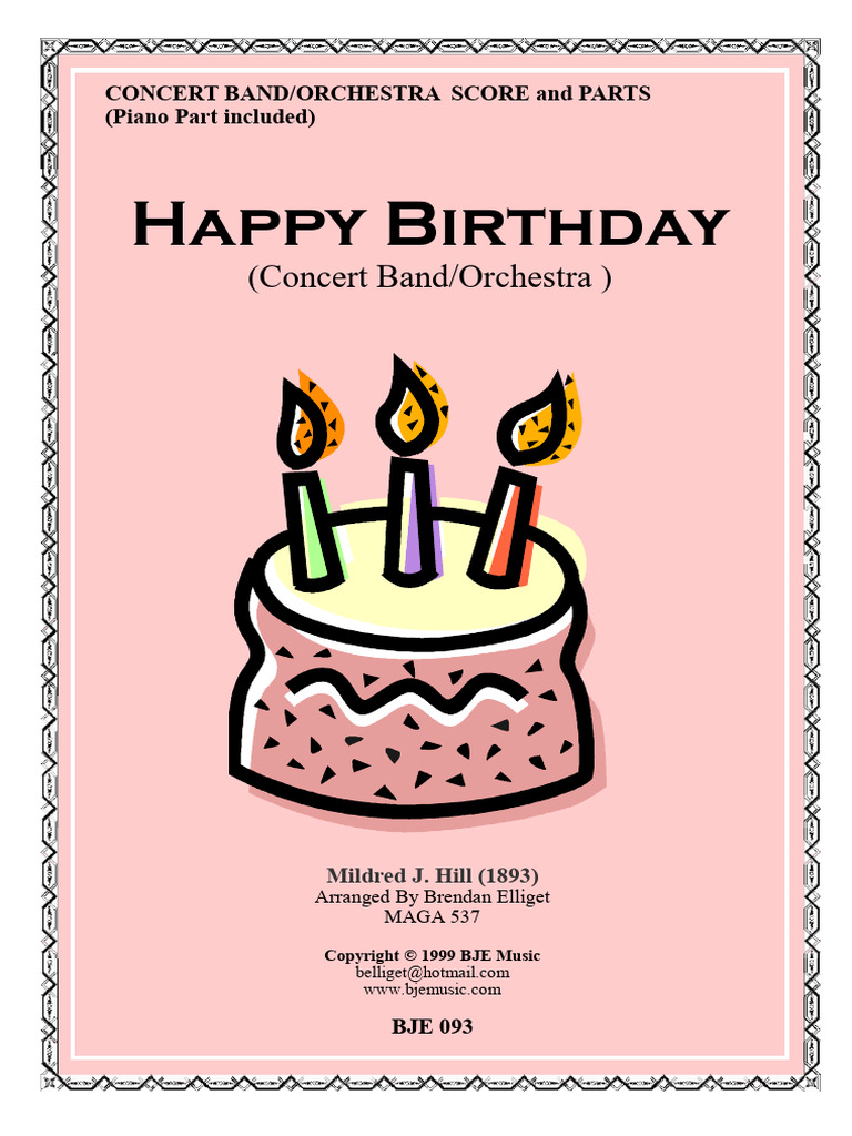 093 v3 Happy Birthday Concert Band Score and Parts PDF 2020 | PDF
