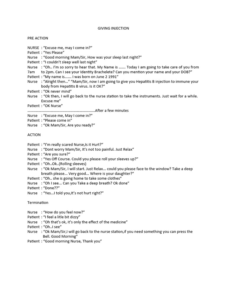 Giving Injection | PDF