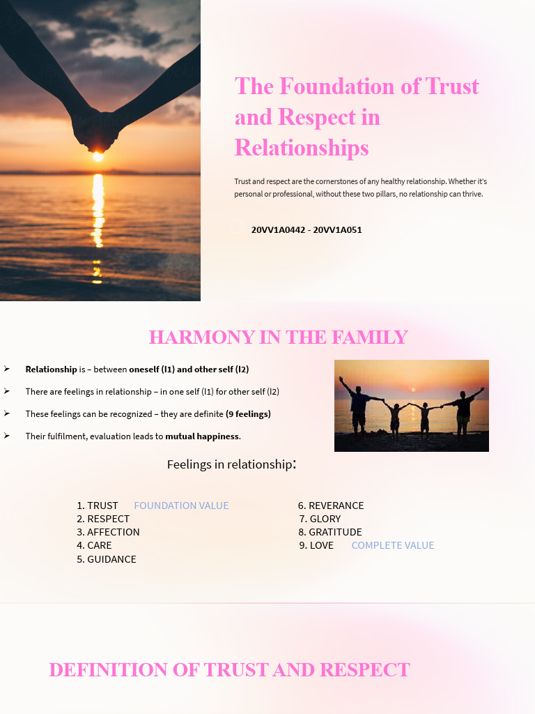 The Foundation of Trust and Respect in Relationships | PDF