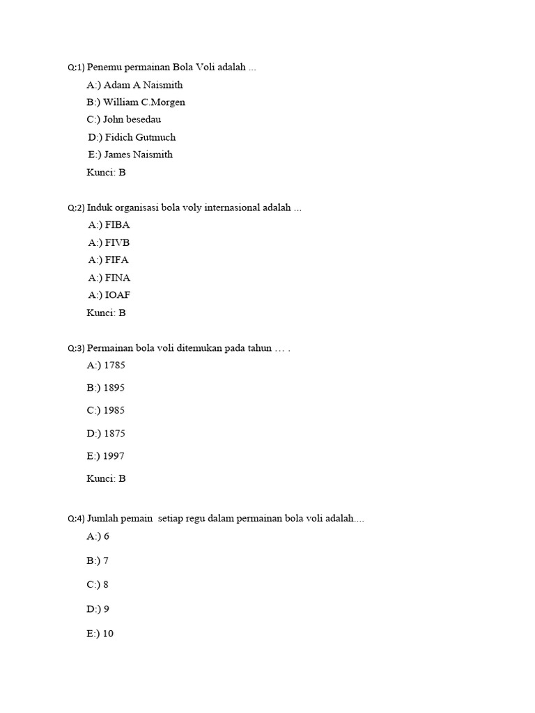 PJOK XI Sample Soal CBT | PDF