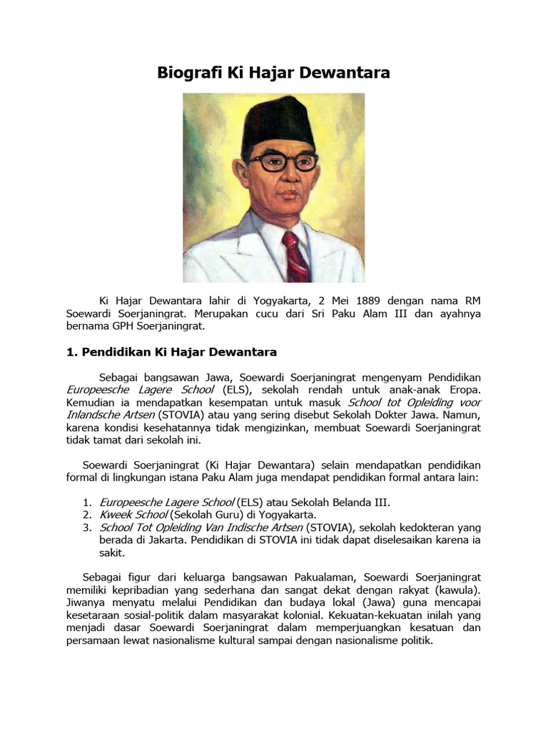 Biografi Ki Hajar Dewantara | PDF