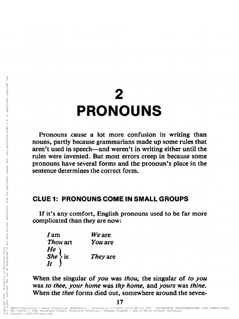 Grammar Crammer Pronouns - 230316 - 141246 | PDF | Grammatical Number ...