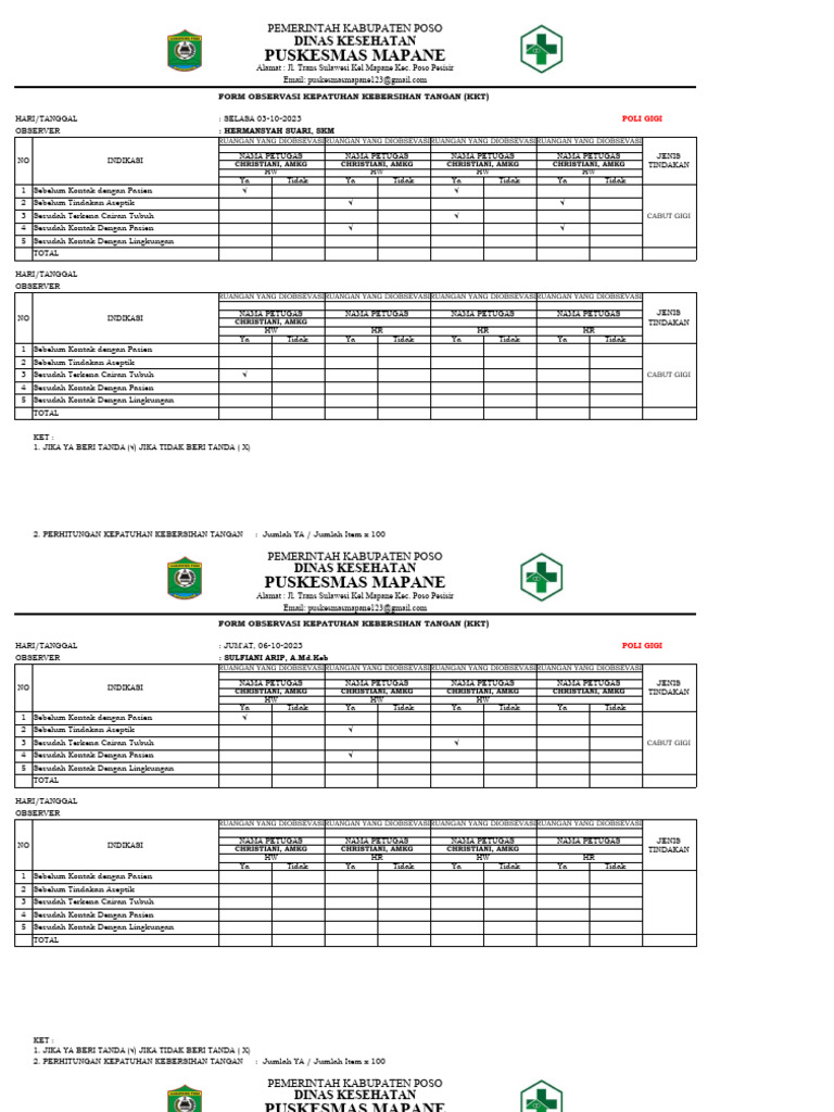Form KKT Apd Okt (Poli Gigi) | PDF