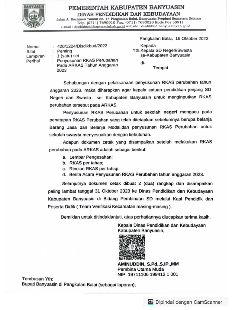 Edaran RKA Perubahan | PDF