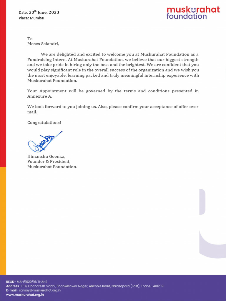 Offer Letter-121 | PDF | Communication