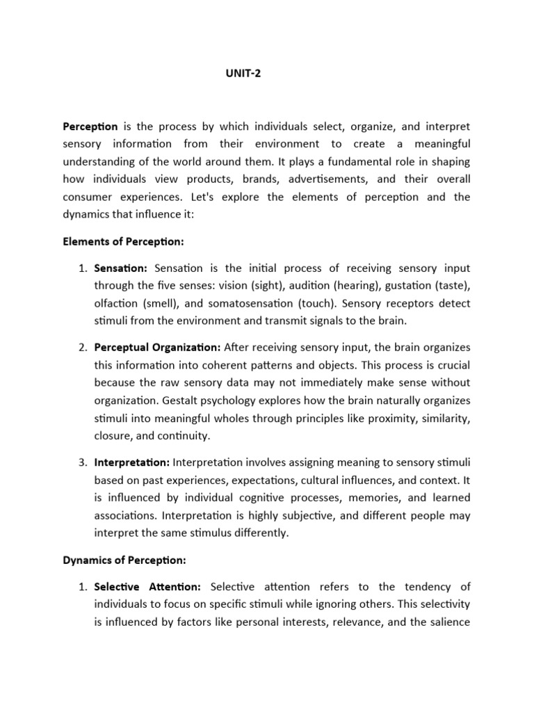 CONSUMER BEHAVIOR UNIT-2 ( New) | PDF