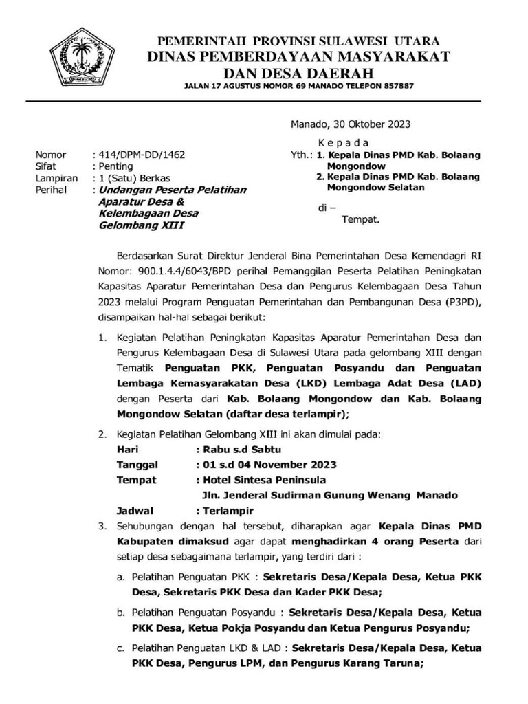 Undangan Dan Rundown Kemendagri | PDF