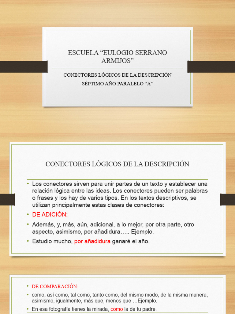 CONECTORES LÓGICOS DESCRIPTIVOS (1) | PDF