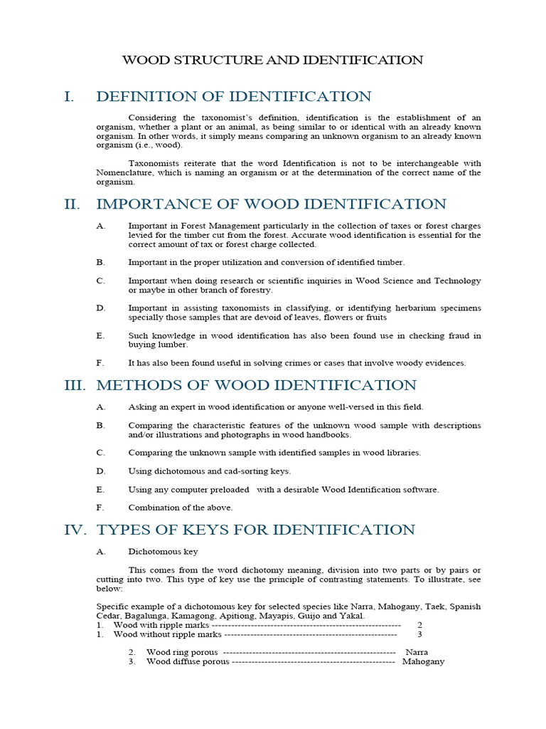Wood Structure and Identification-H1 | PDF